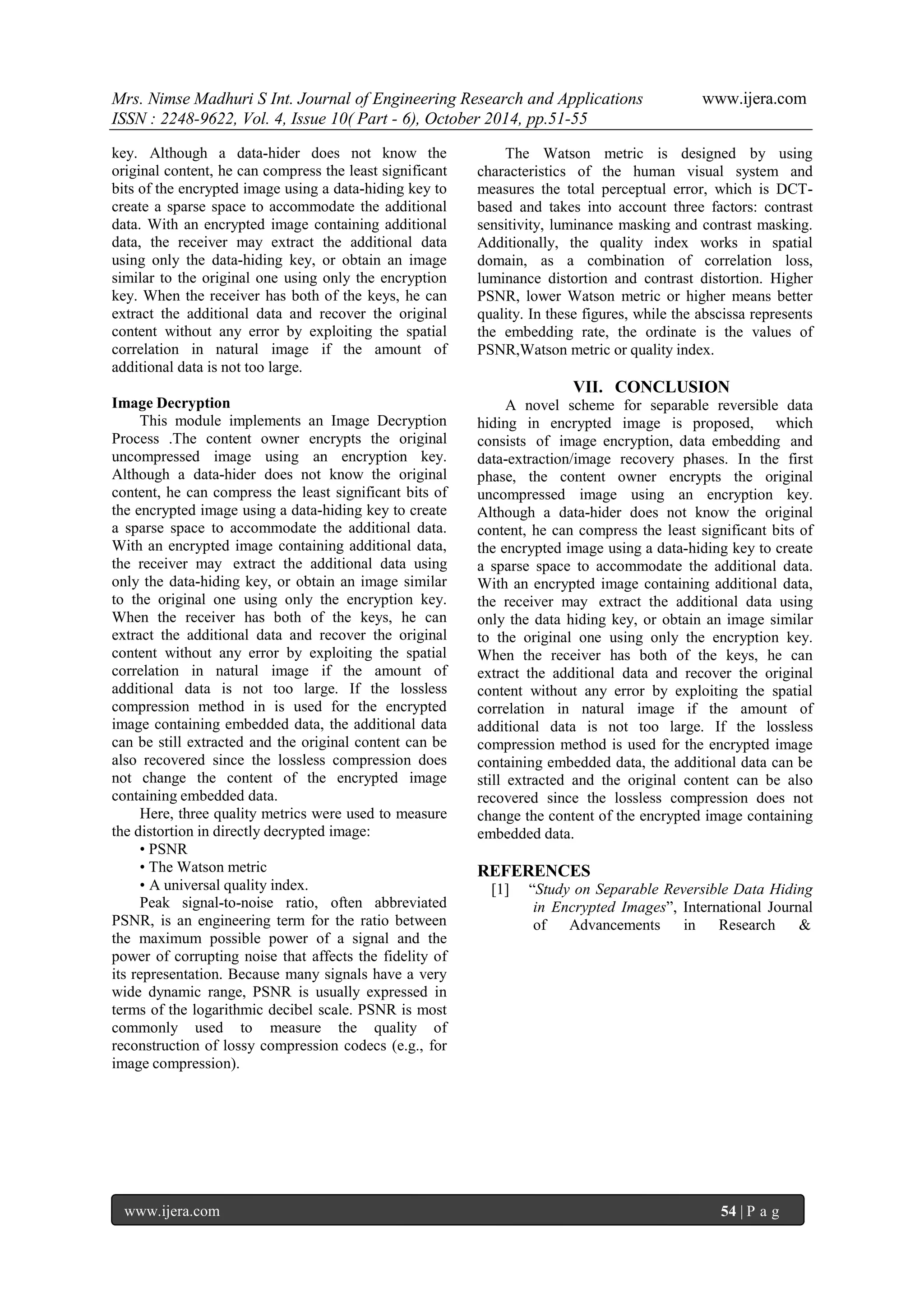 Scalable Image Encryption Based Lossless Image Compression | PDF