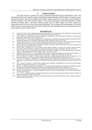 Quantum ant colony optimization algorithm based onBloch spherical search | PDF