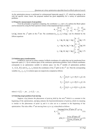 Quantum ant colony optimization algorithm based onBloch spherical search | PDF
