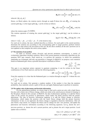 Quantum ant colony optimization algorithm based onBloch spherical search | PDF