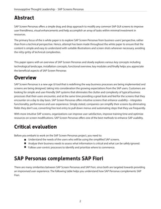 SAP Screen Personas – Provide the right information to the right users ...