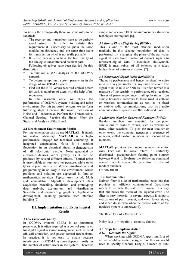 Performance Analysis of Optical Code Division Multiple Access (OCDMA) System | PDF