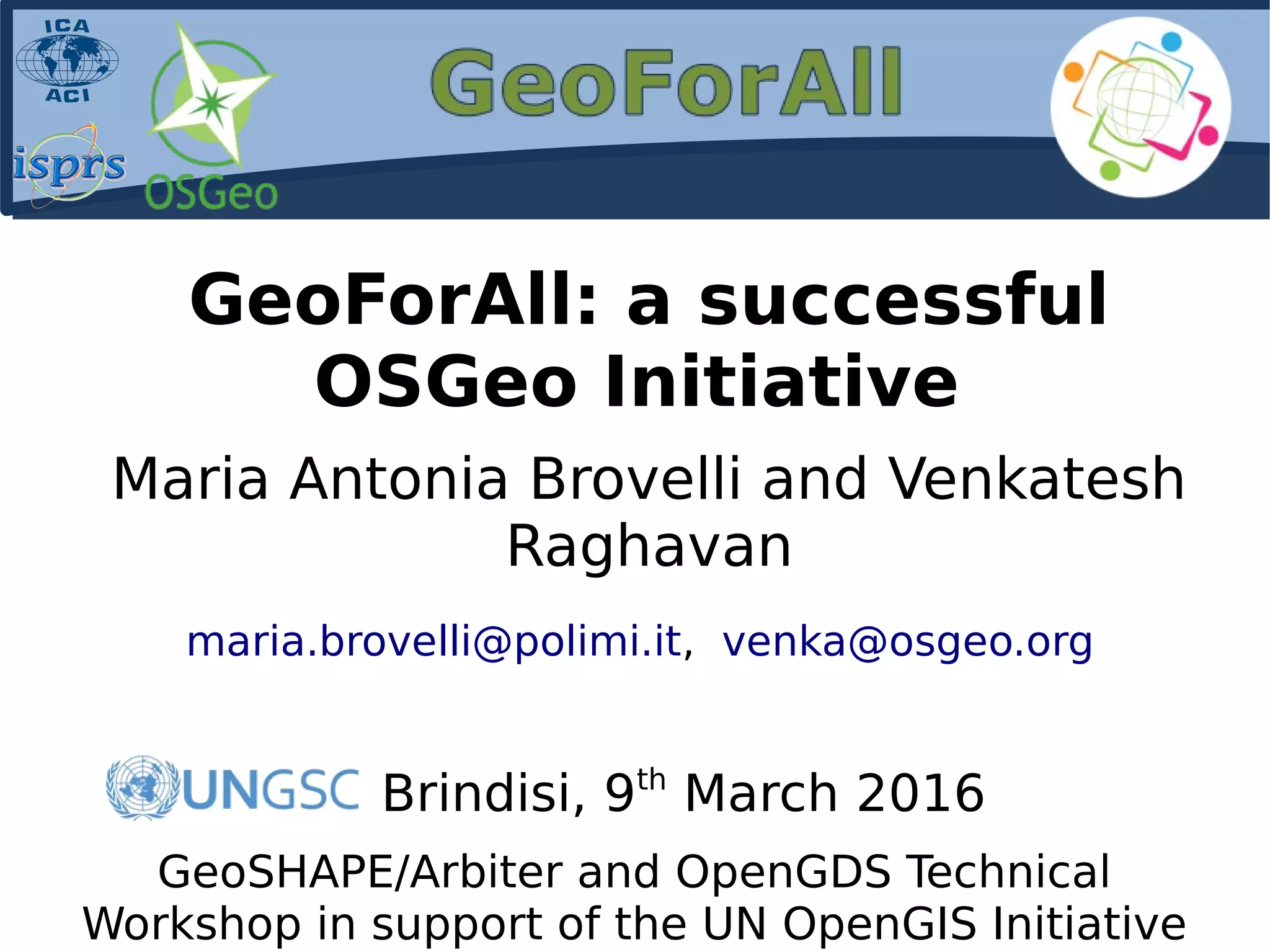 GeoForAll: a successful OSGeo Initiative | PPT