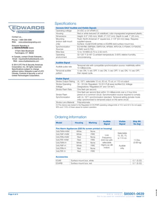 Edwards Signaling G4LFWF-HVM Data Sheet | PDF