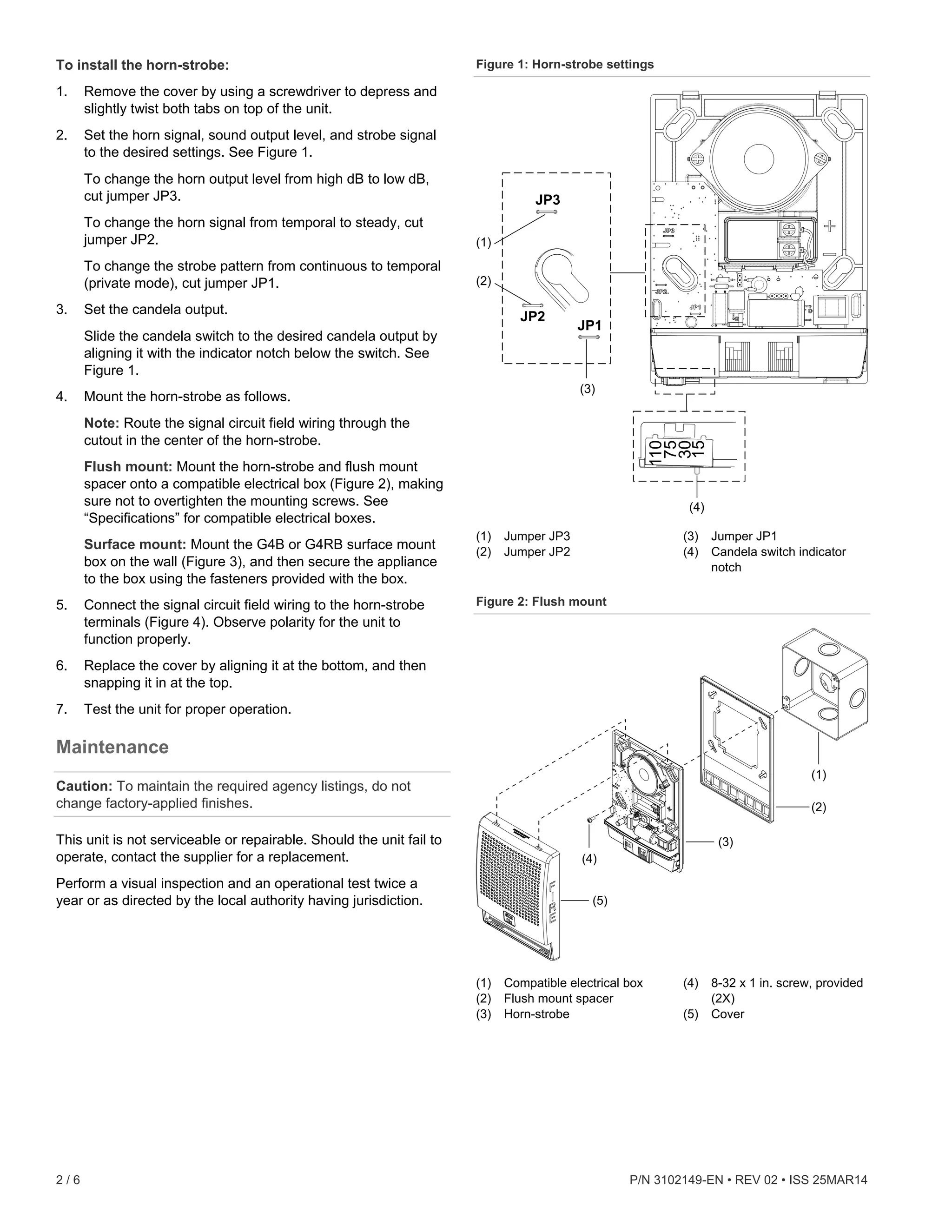 Edwards Signaling G4LFWF-HVM Installation Manual | PDF