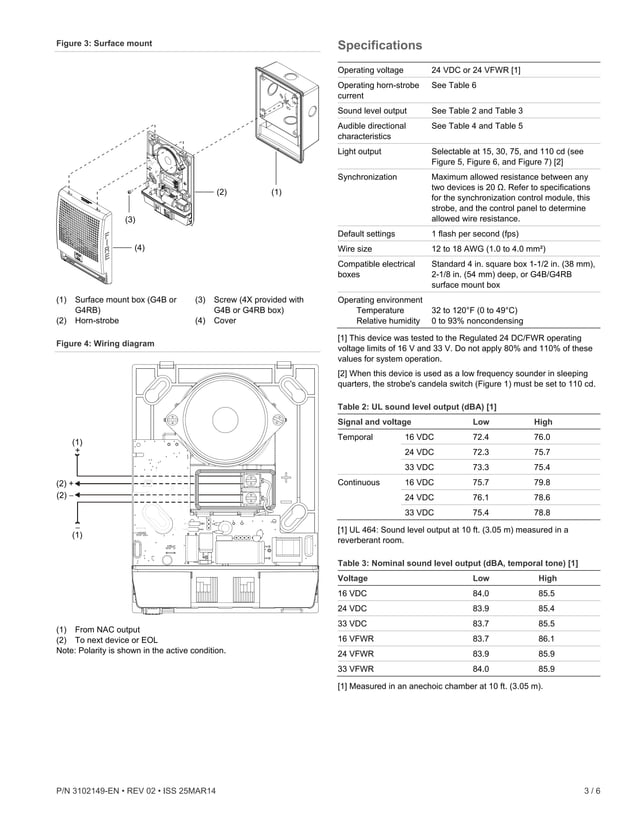 Edwards Signaling G4LFWF-HVM Installation Manual | PDF