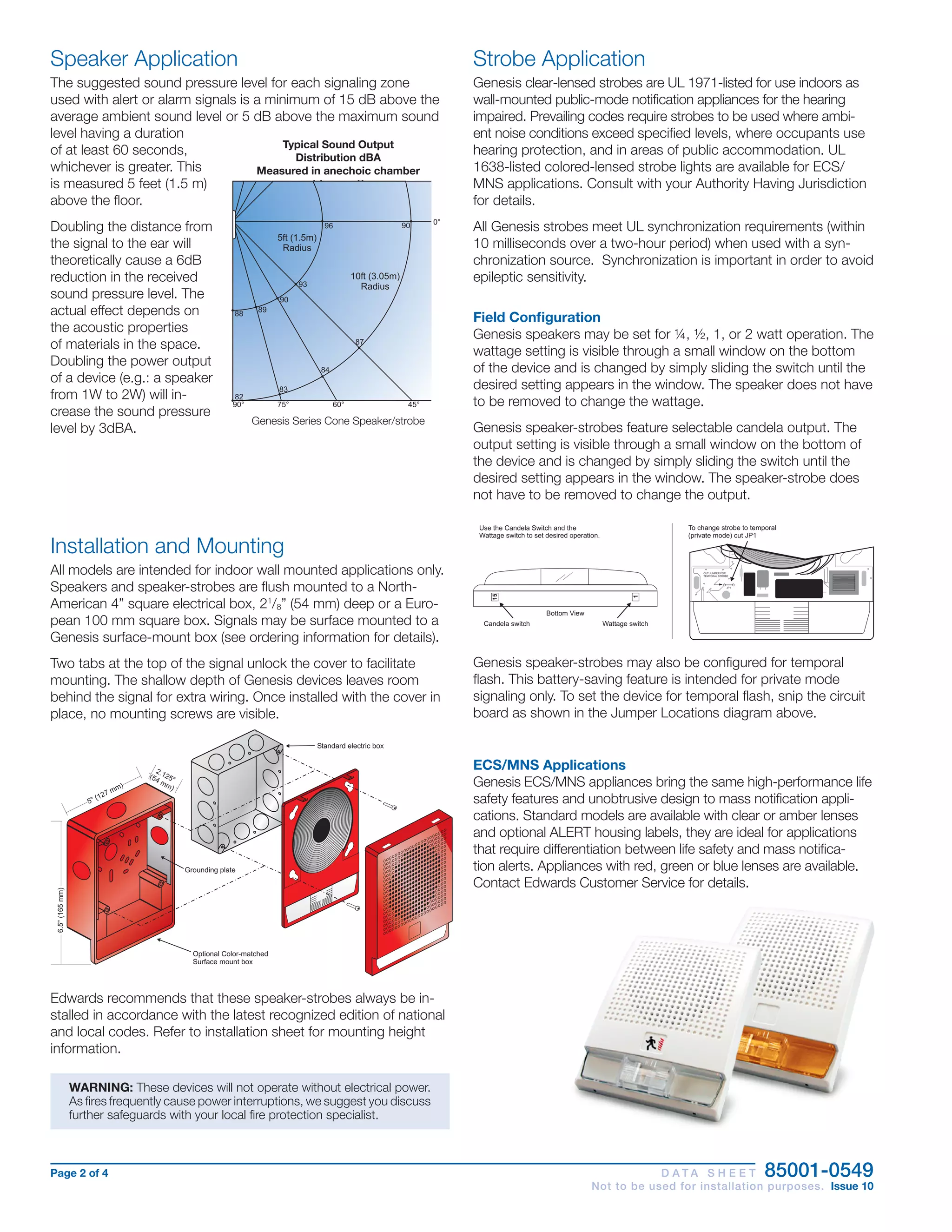 Edwards Signaling G4WA-S7VMC Data Sheet | PDF