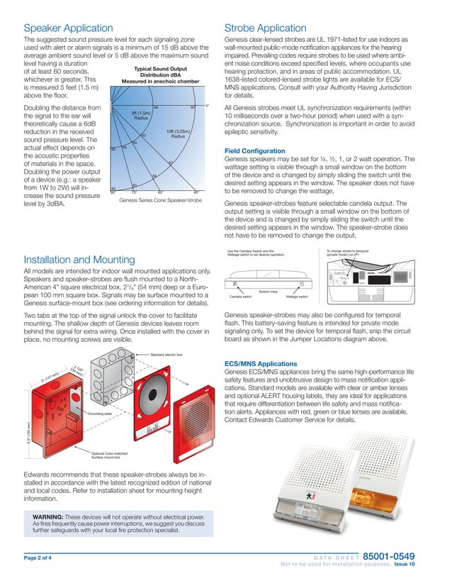 Edwards Signaling G4WA-S7VMC Data Sheet | PDF