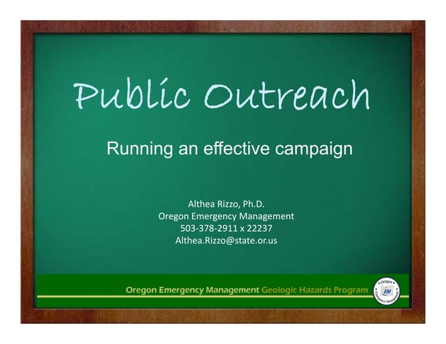 Public Outreach - Running an effective campaign | PPT
