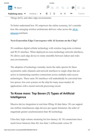 5G Driving the Evolution of AI | PDF | Internet | Computing