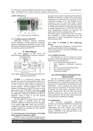 Implementation of Transformer Protection by Intelligent Electronic ...