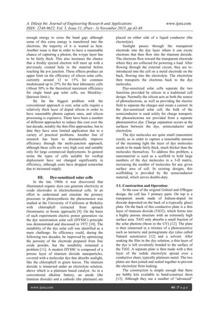 Dye Sysentized Solar Cell (Dyssc) | PDF