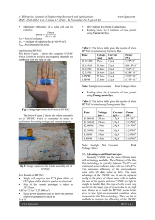 Dye Sysentized Solar Cell (Dyssc) | PDF
