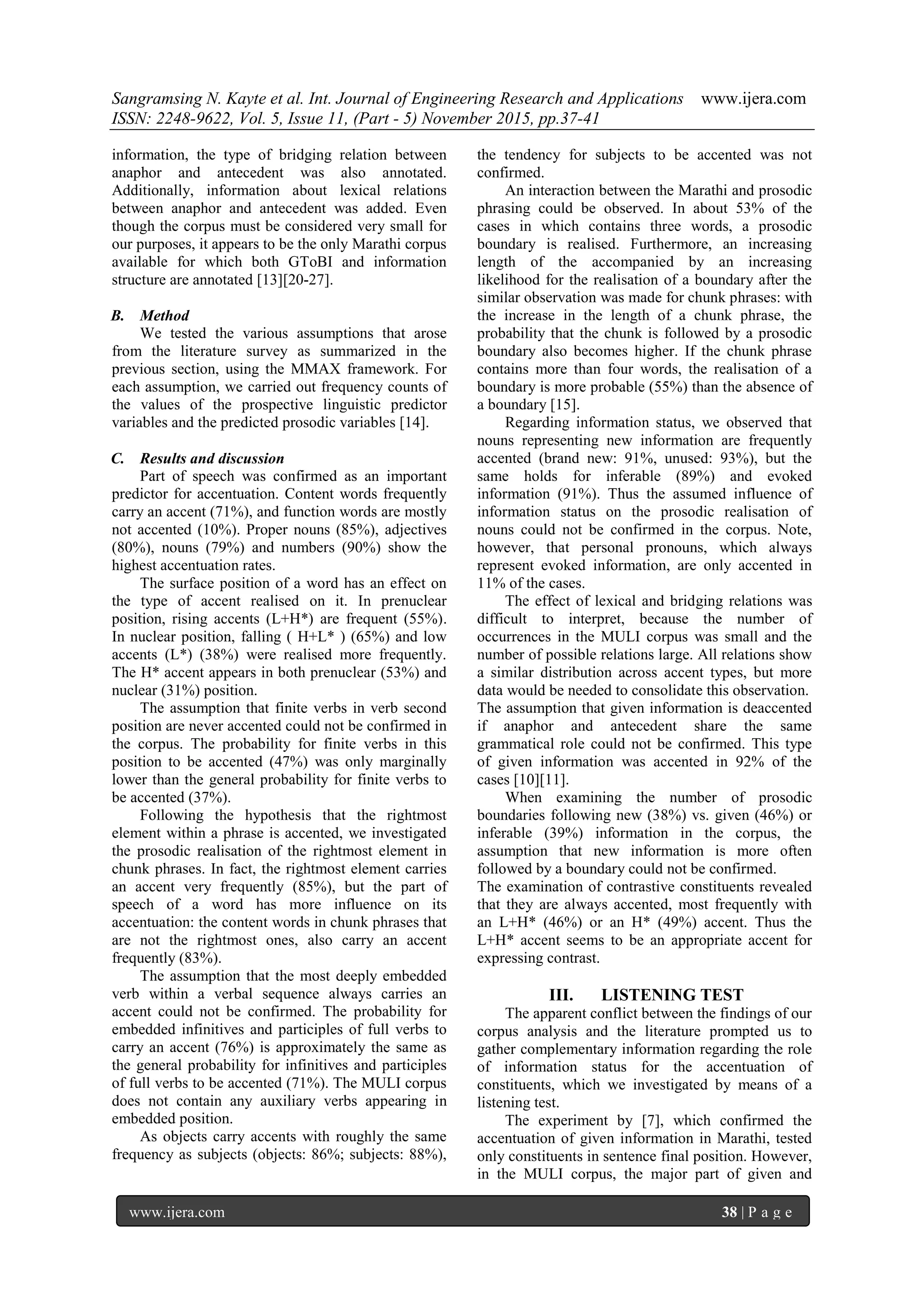 Rule-based Prosody Calculation for Marathi Text-to-Speech Synthesis | PDF | Musicals | Genres