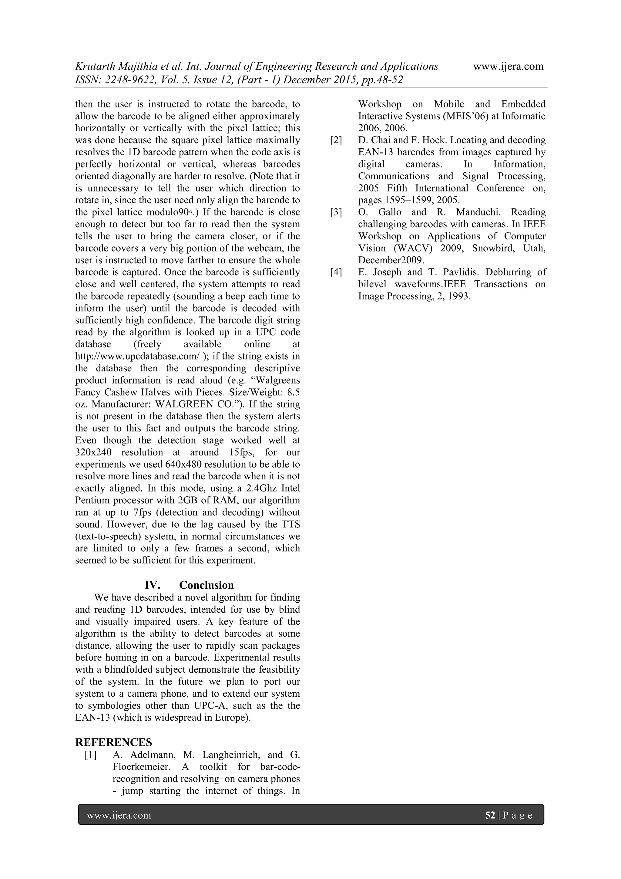Visual Product Identification for Blind | PDF