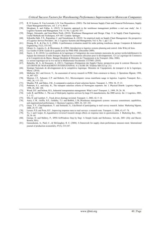 Critical Success Factors for Warehousing Performance Improvement in ...