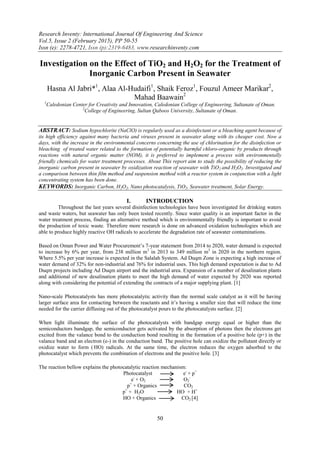 Investigation on the Effect of TiO2 and H2O2 for the Treatment of Inorganic Carbon Present in ...