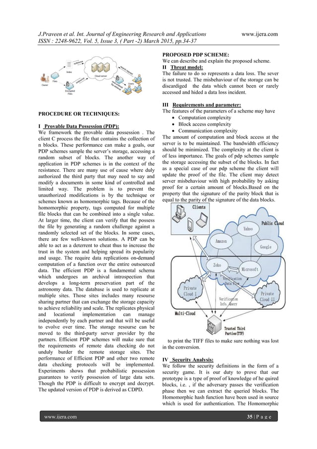 Provable data possession for securing the data from untrusted server | PDF