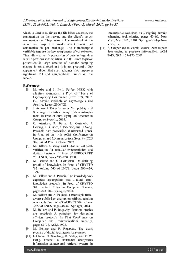 Provable data possession for securing the data from untrusted server | PDF