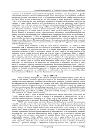 Optimal Maintainability of Hydraulic Excavator Through Fmea/Fmeca | PDF