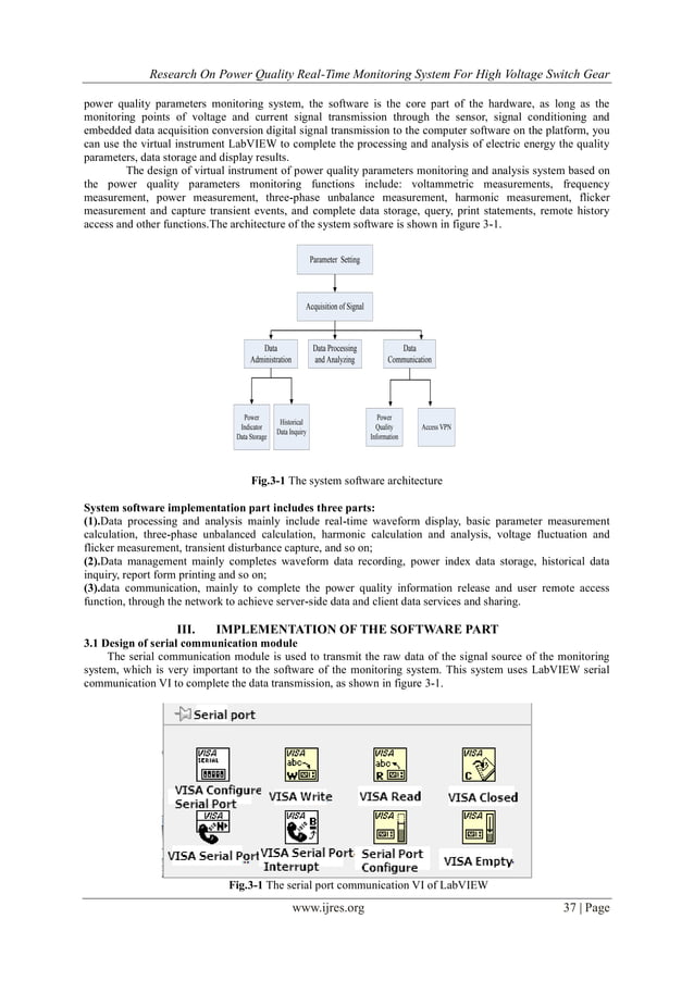Research on Power Quality Real-Time Monitoring System For High Voltage Switch Gear | PDF