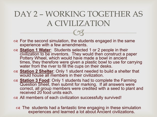 2013 Grade 5 Early Civilization Simulation-Henshelwood Class | PPT