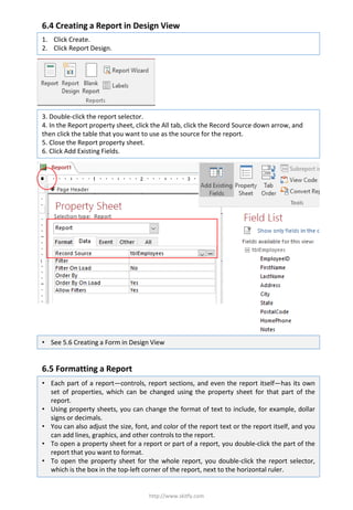 6.4 Creating a Report in Design View | PDF