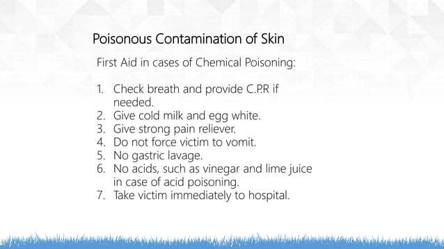 CHEMICAL & BIOLOGICAL HAZARDS IN CONSTRUCTION | PPTX | First Aid | Injuries