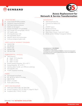 GENBAND G5 Access Replacement datasheet | PDF