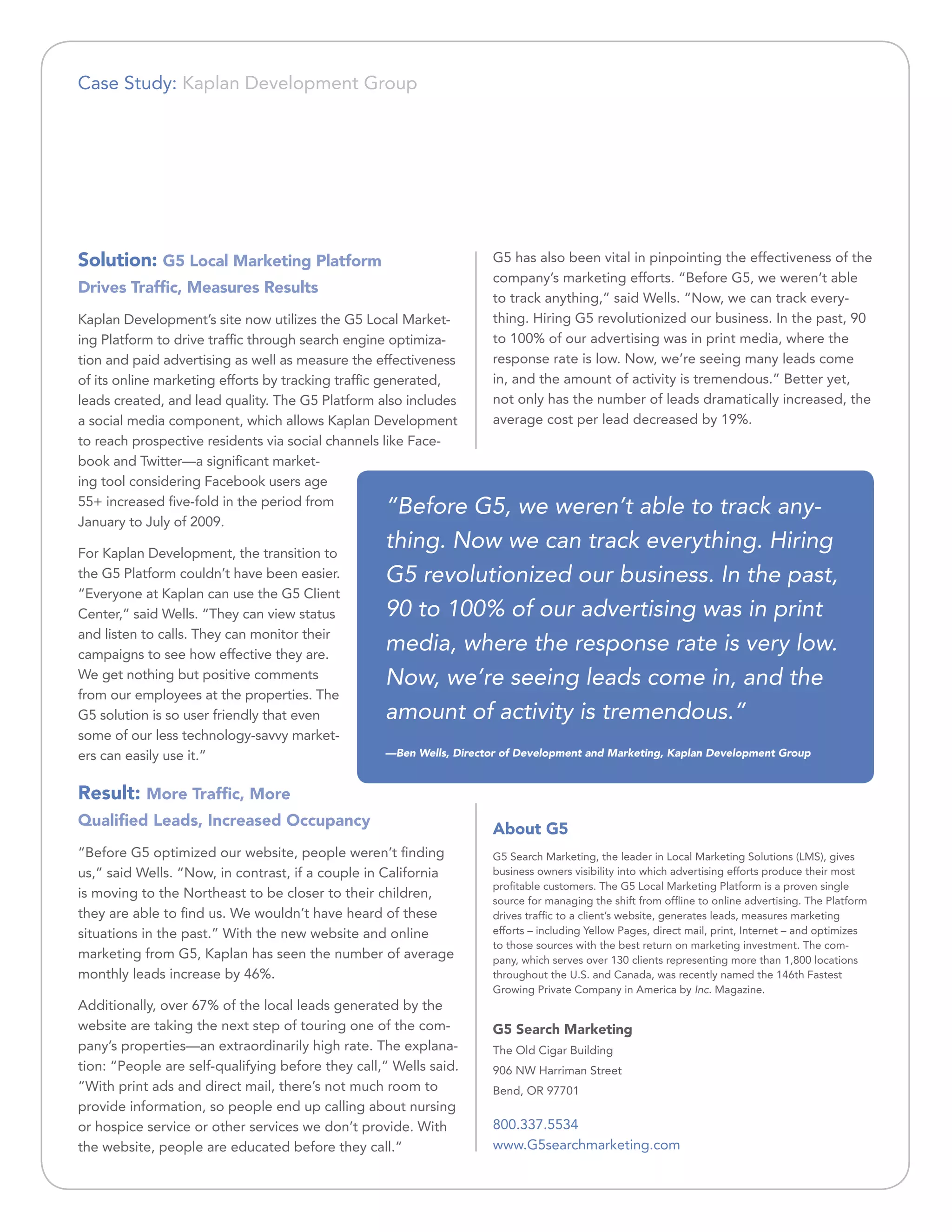 G5 Kaplan Development Case Study | PDF