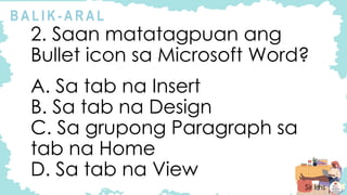 GRADE 5QUARTER 1 WEEK 2 PPT EPP -ICT (MATATAG) | PPTX
