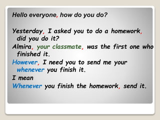 Complex sentences in English, English Grammar | PPT