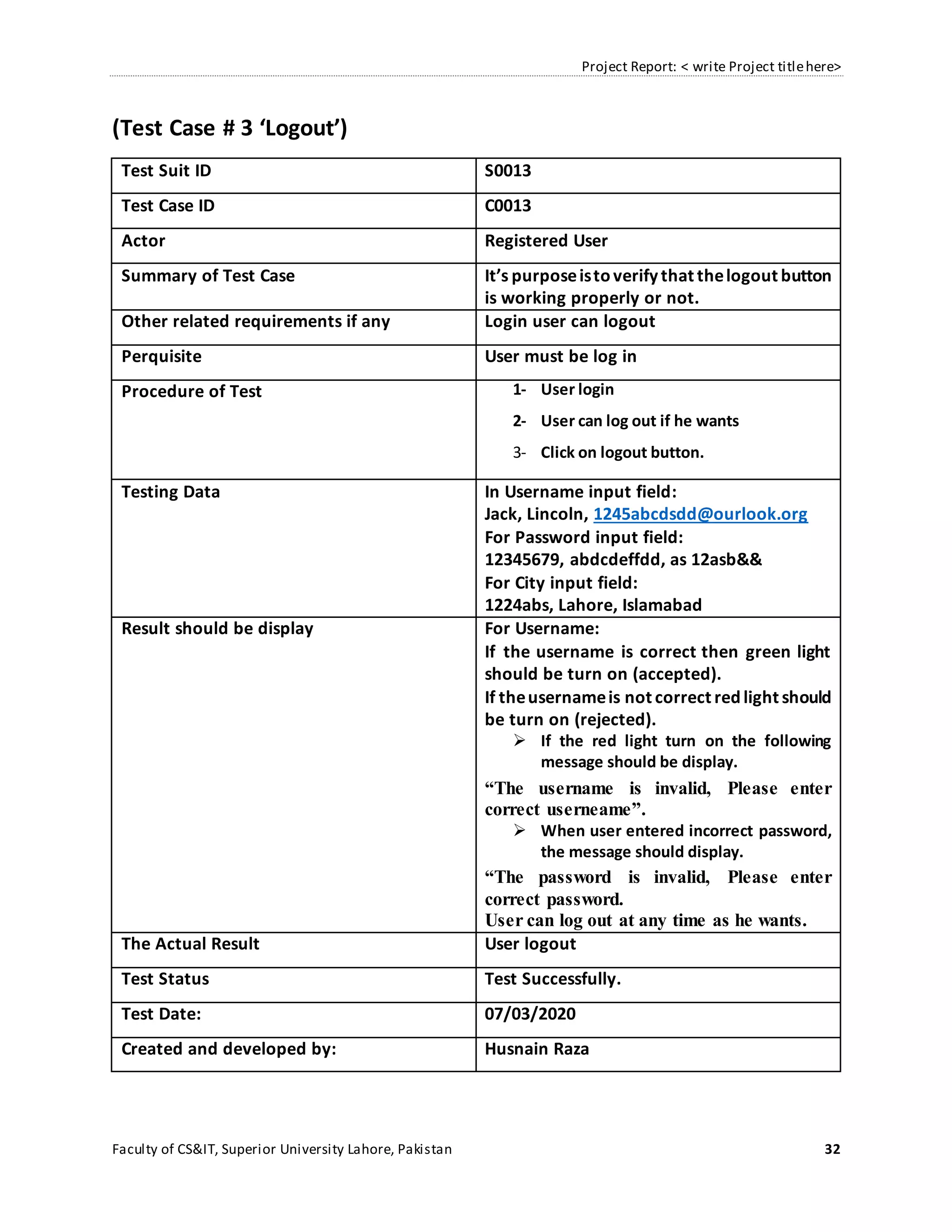 Final Project Report of College Management System | DOCX