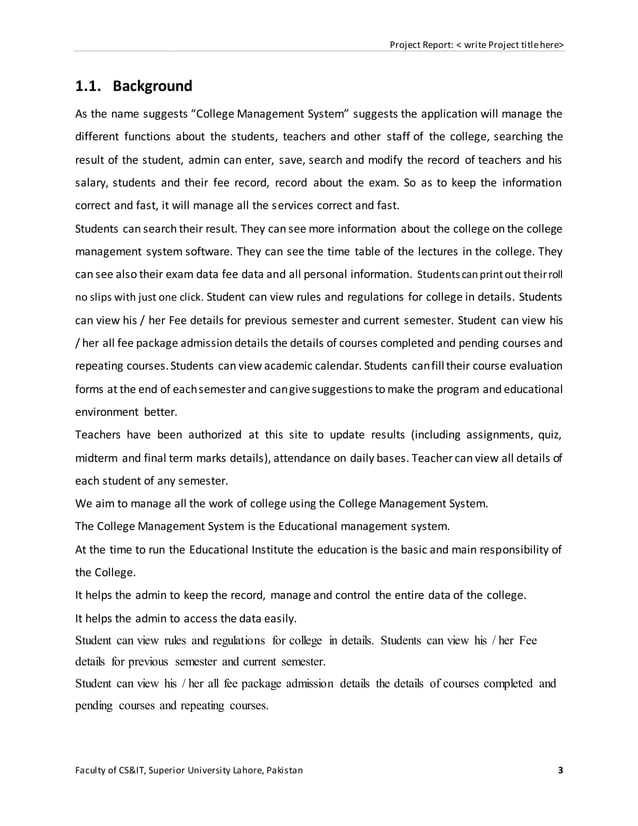Final Project Report of College Management System | DOCX | Computing ...