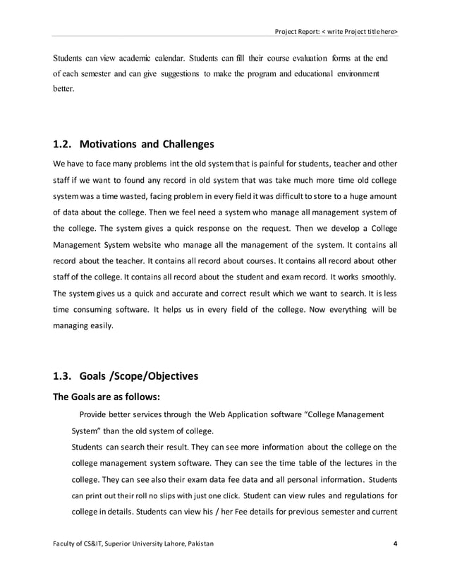 Final Project Report of College Management System | DOCX | Computing | Technology & Computing