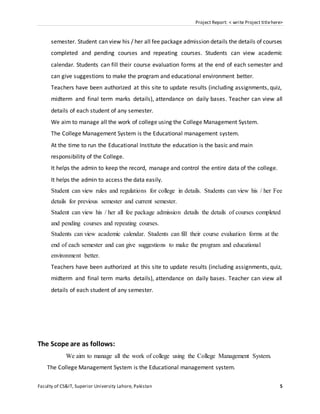 Final Project Report of College Management System | DOCX