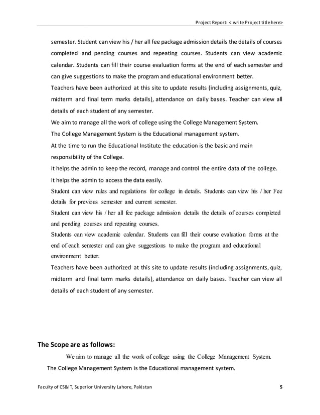 Final Project Report of College Management System | DOCX | Computing ...