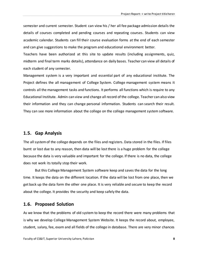 Final Project Report of College Management System | DOCX | Computing ...