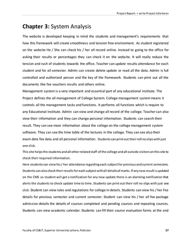 Final Project Report of College Management System | DOCX | Computing ...