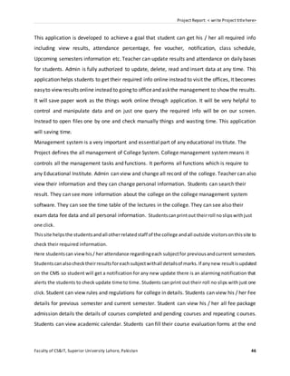 Final Project Report of College Management System | DOCX