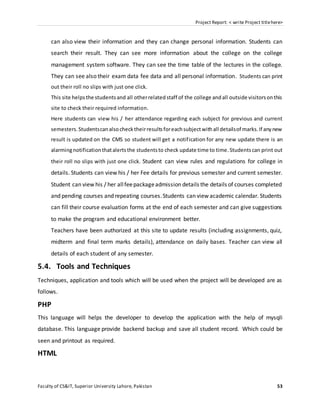 Final Project Report of College Management System | DOCX