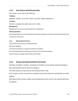 Final Project Report of College Management System | PDF