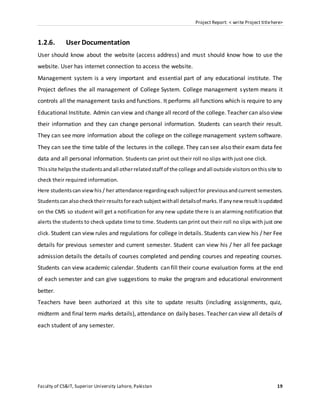 Final Project Report of College Management System | PDF