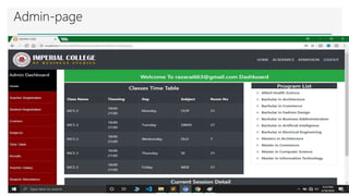 Presentation Slides of College Management System Report | PPTX