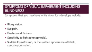 ED 7 REPORT VISUAL IMPAIRMENT INCLUDING BLINDNESS (INCLUSIVE EDUCATION ...