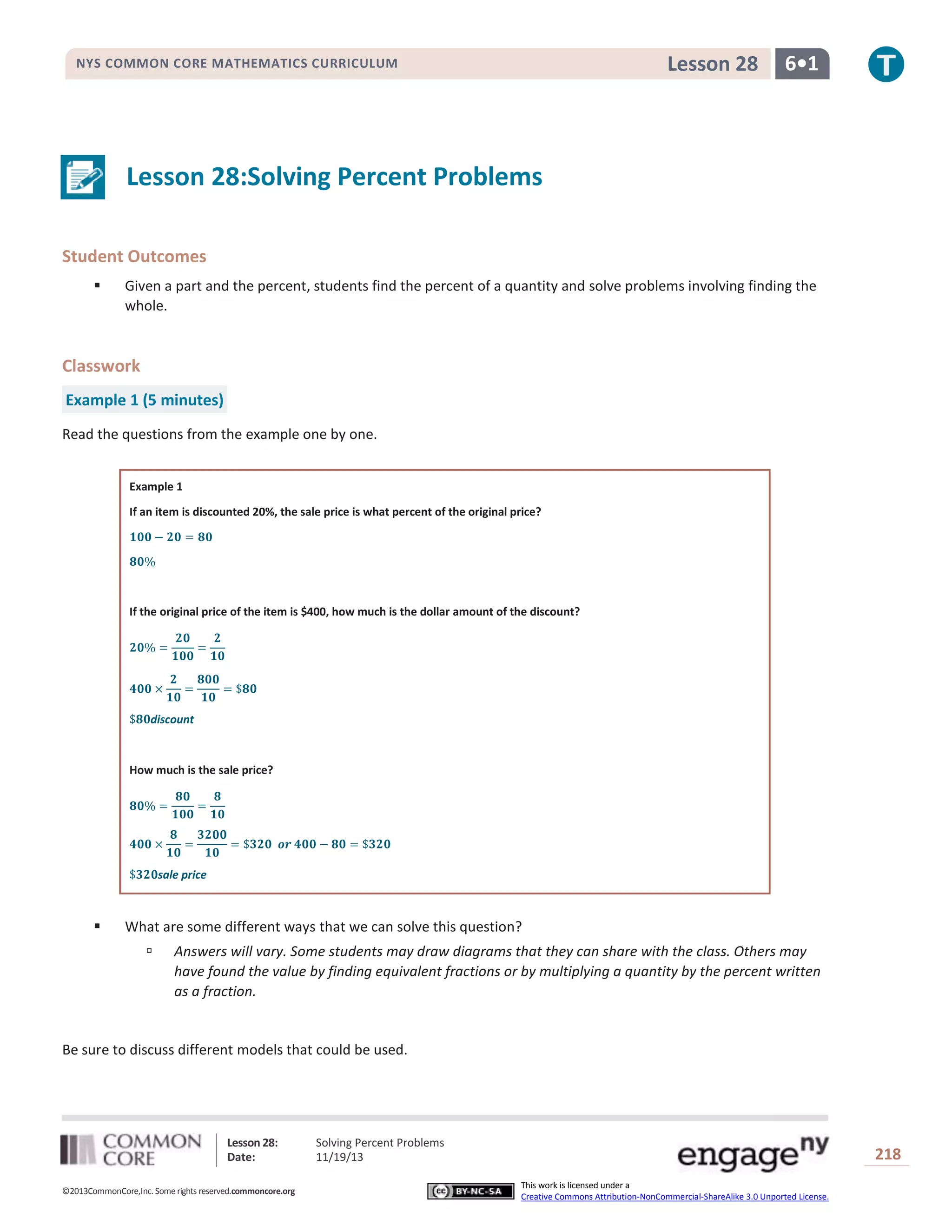 G6 m1-d-lesson 28-t | DOCX | Coupons and Discounts | Shopping