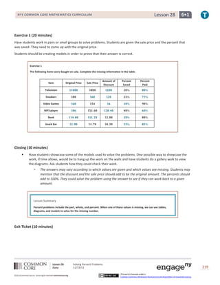 G6 m1-d-lesson 28-t | DOCX | Coupons and Discounts | Shopping