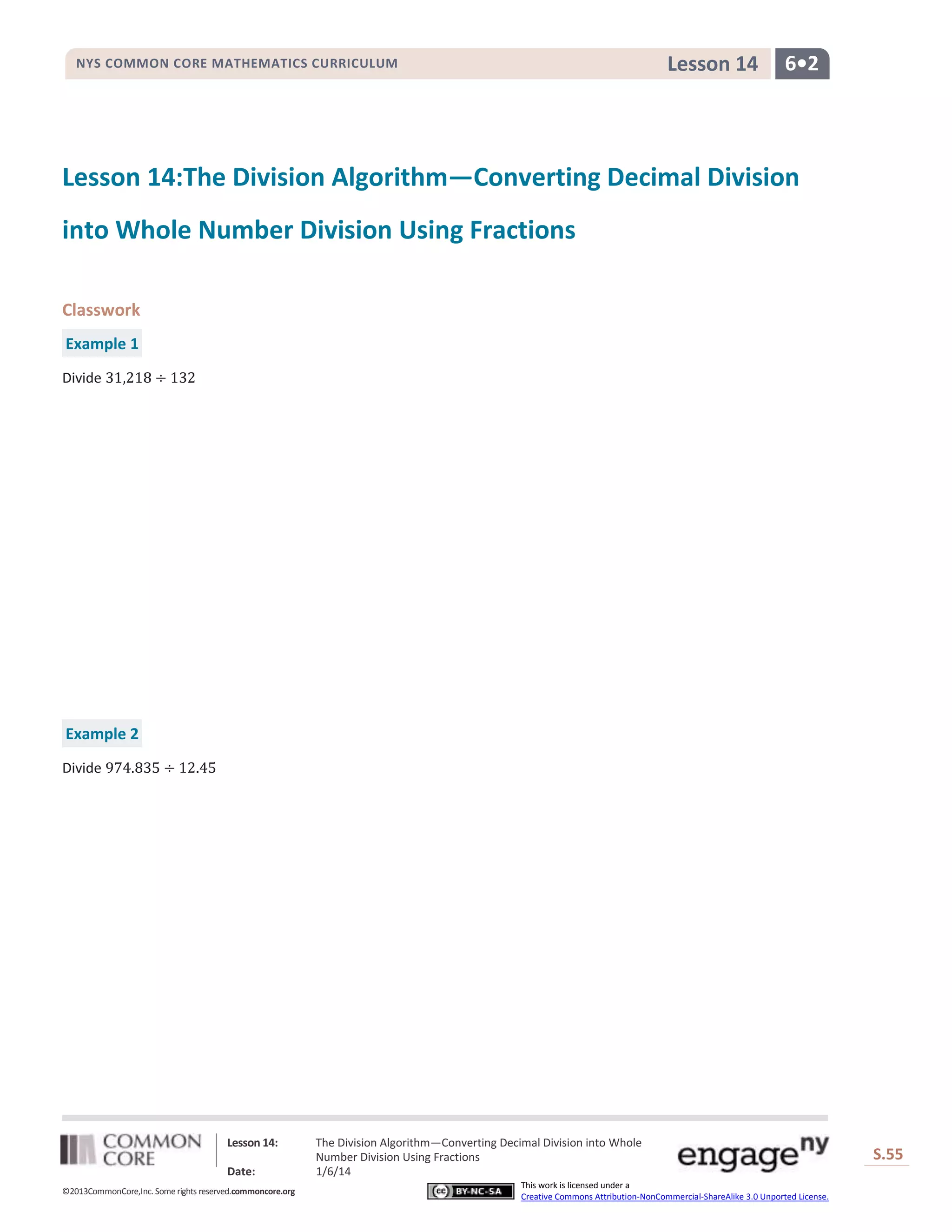 Dividing Decimals Using the Division Algorithm | PDF