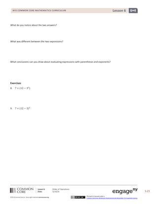 G6 m4-b-lesson 6-s | DOCX | Homework and Study | Education
