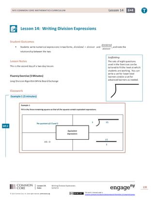 G6 m4-d-lesson 14-t | DOCX | Physics | Science